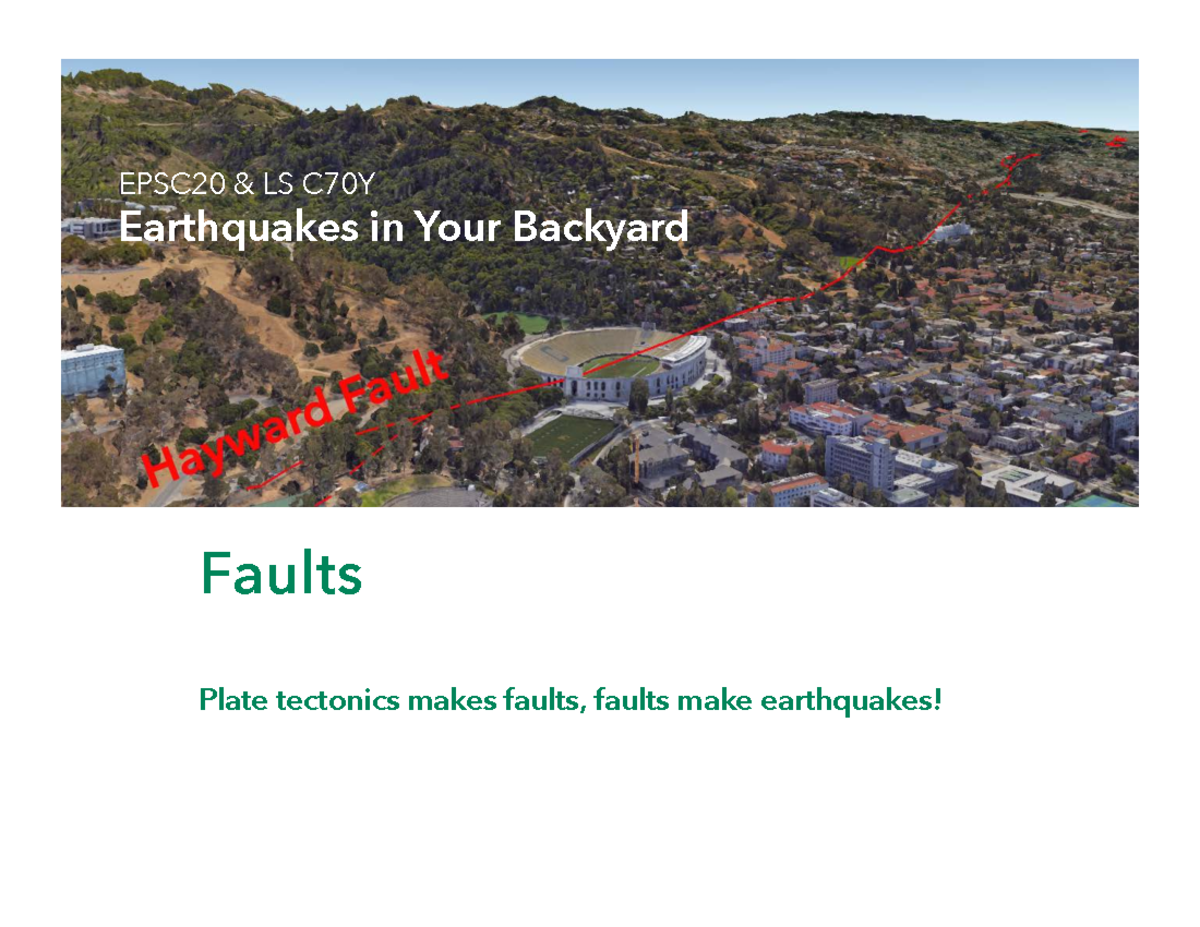 L06-Faults - Cool - Faults Plate tectonics makes faults, faults make ...