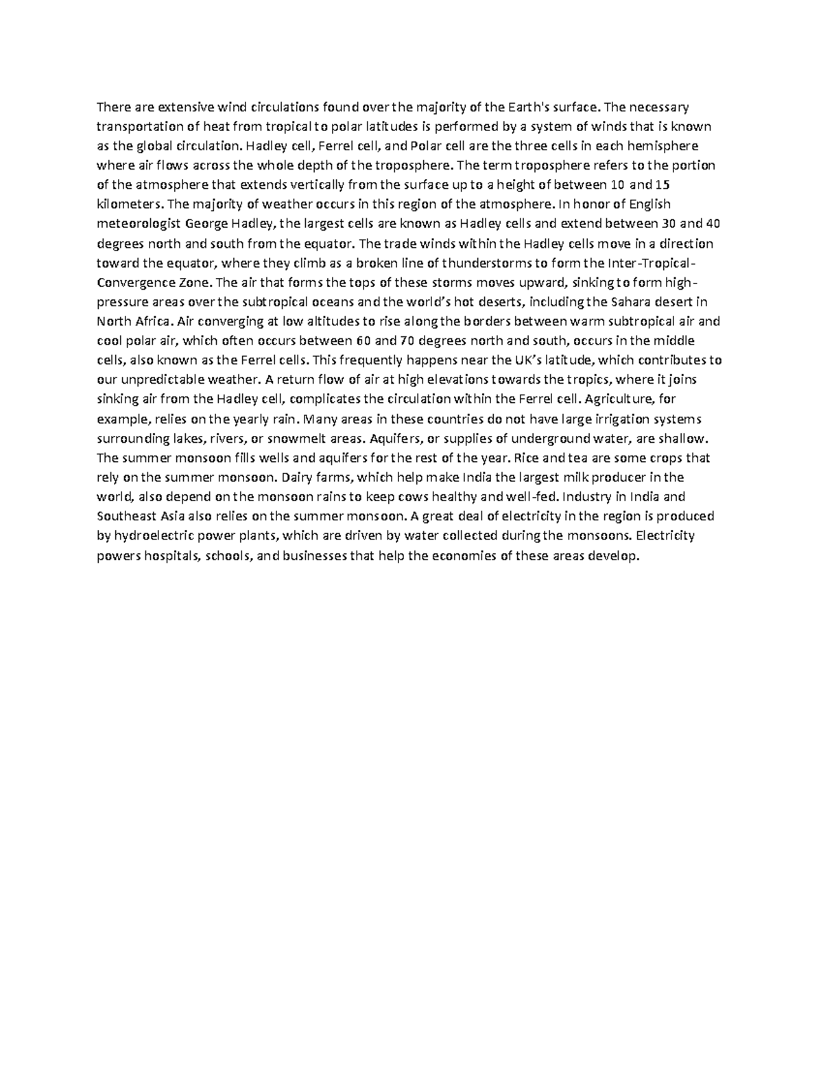Document - Essay - There are extensive wind circulations found over the ...