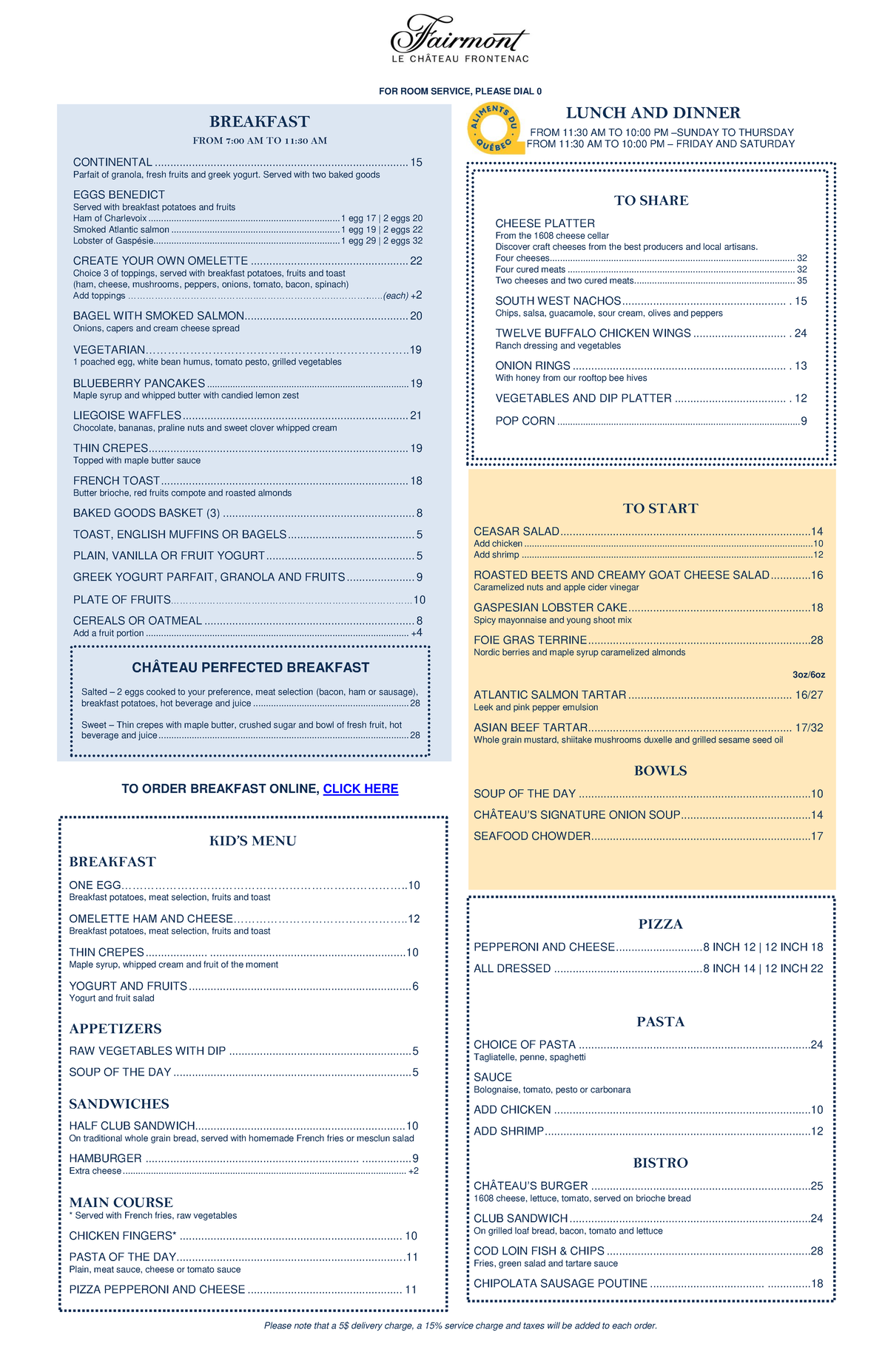 MENU IRD 25 Decembre 2021 AN - FOR ROOM SERVICE, PLEASE DIAL 0 Please ...