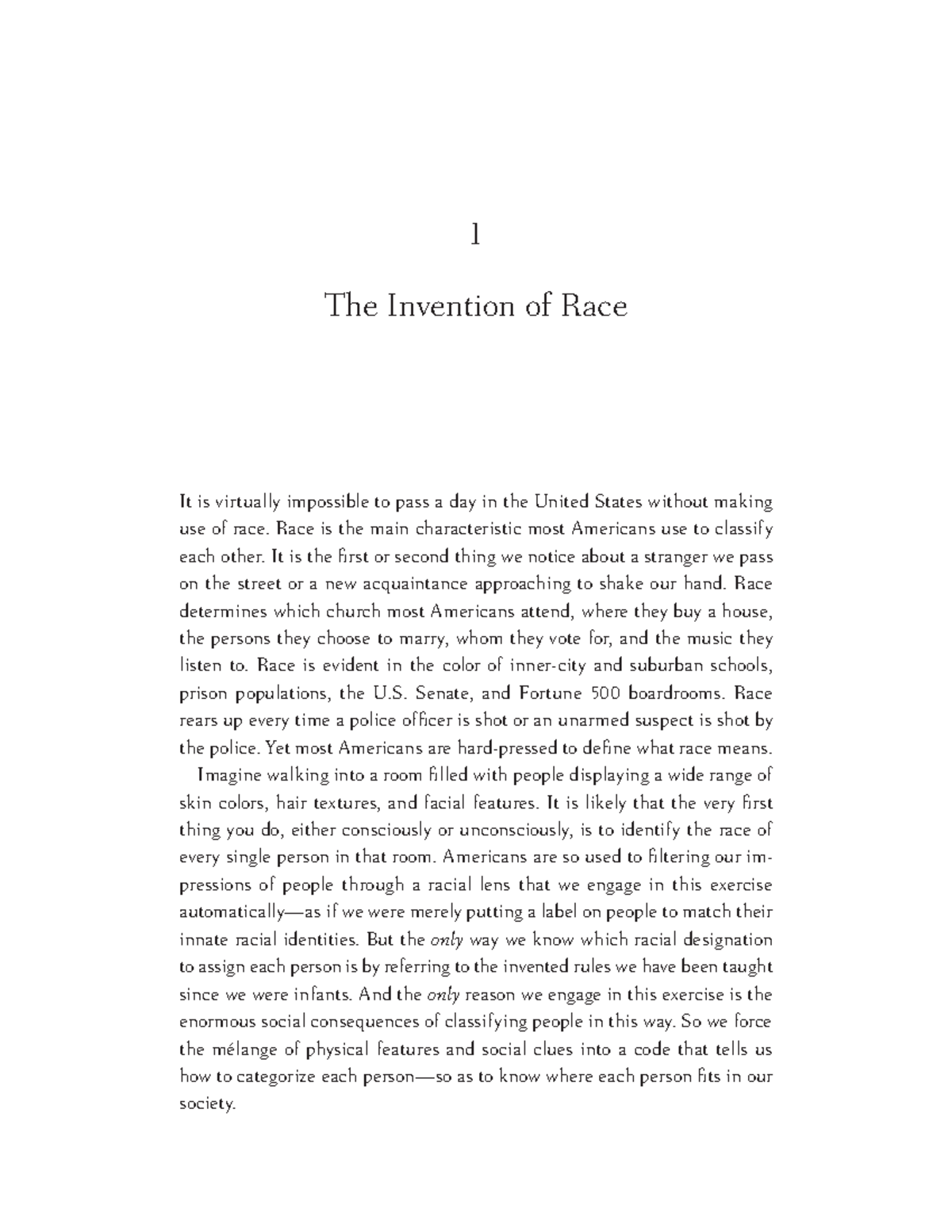 Dorothy Roberts. Chapter 1 The Invention of Race. Fatal Invention How ...