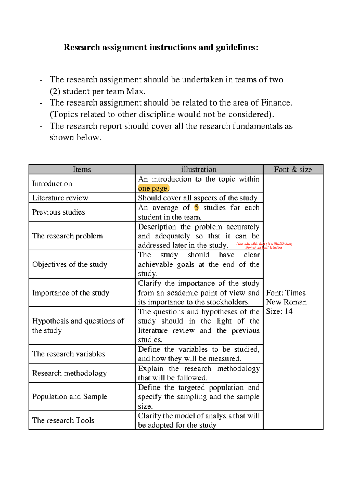 Research assignment guidelines - Research assignment instructions and ...