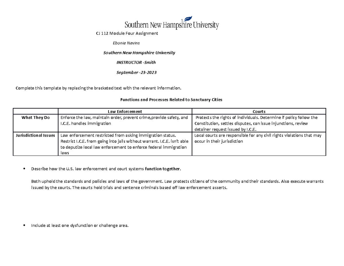 Finished module 4 template - CJ 112 Module Four Assignment Ebonie ...