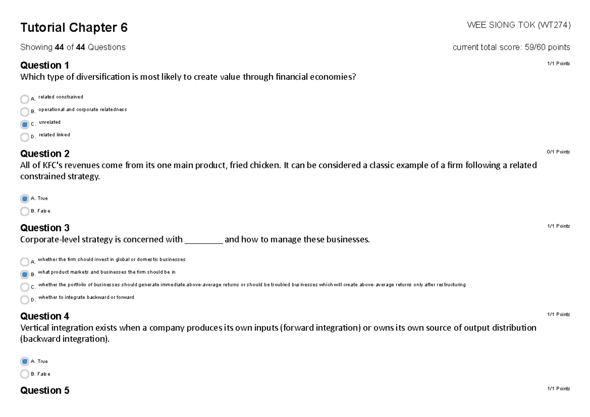 2021-05 BB309 Strategic Management - Course Networking week 9 - Tutorial Chapter 6 WEE SIONG TOK ...