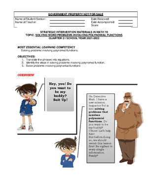 MATH9 Q4 MOD5 - Module 5: Angle of Depression - Mathematics Quarter 4 ...