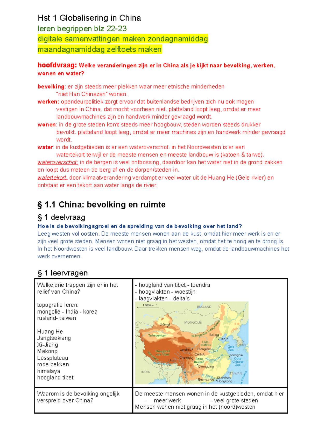 Hst 1 globalisering in China - Hst 1 Globalisering in China leren begrippen blz 22- digitale ...