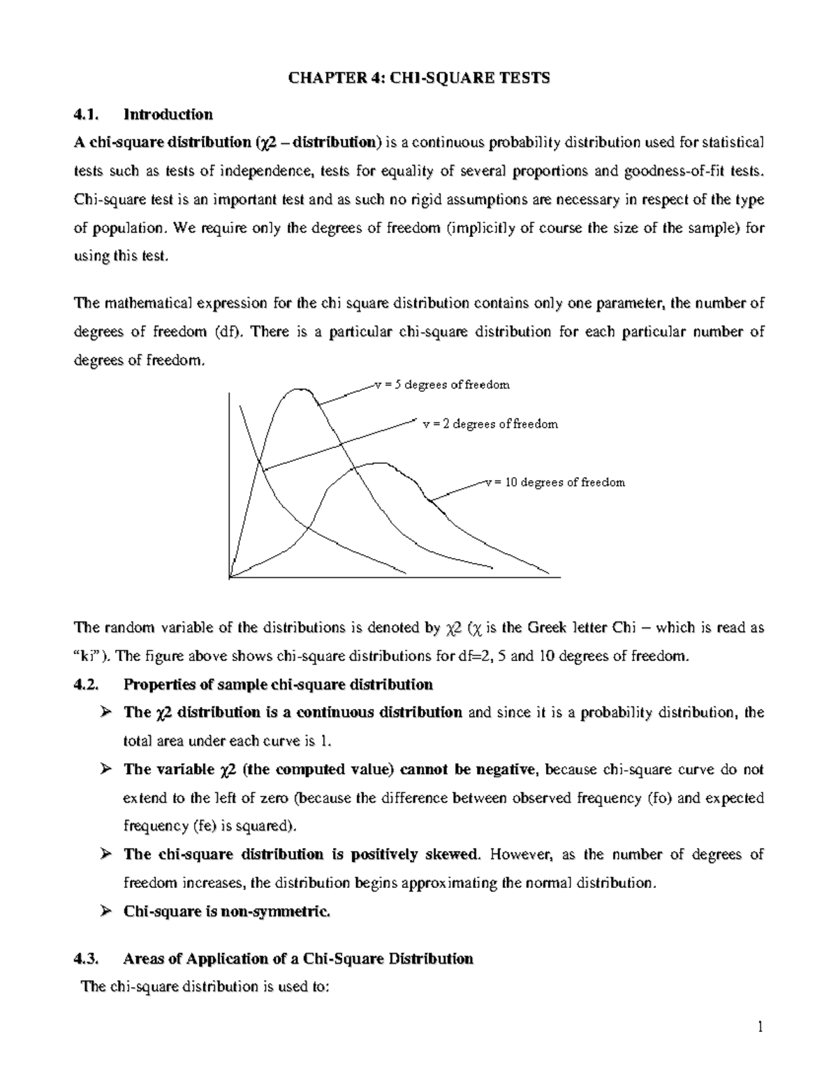CH-4 Chi square test - teachers note - CCHHAAPPTTEERR 44 :: CCHHII ...