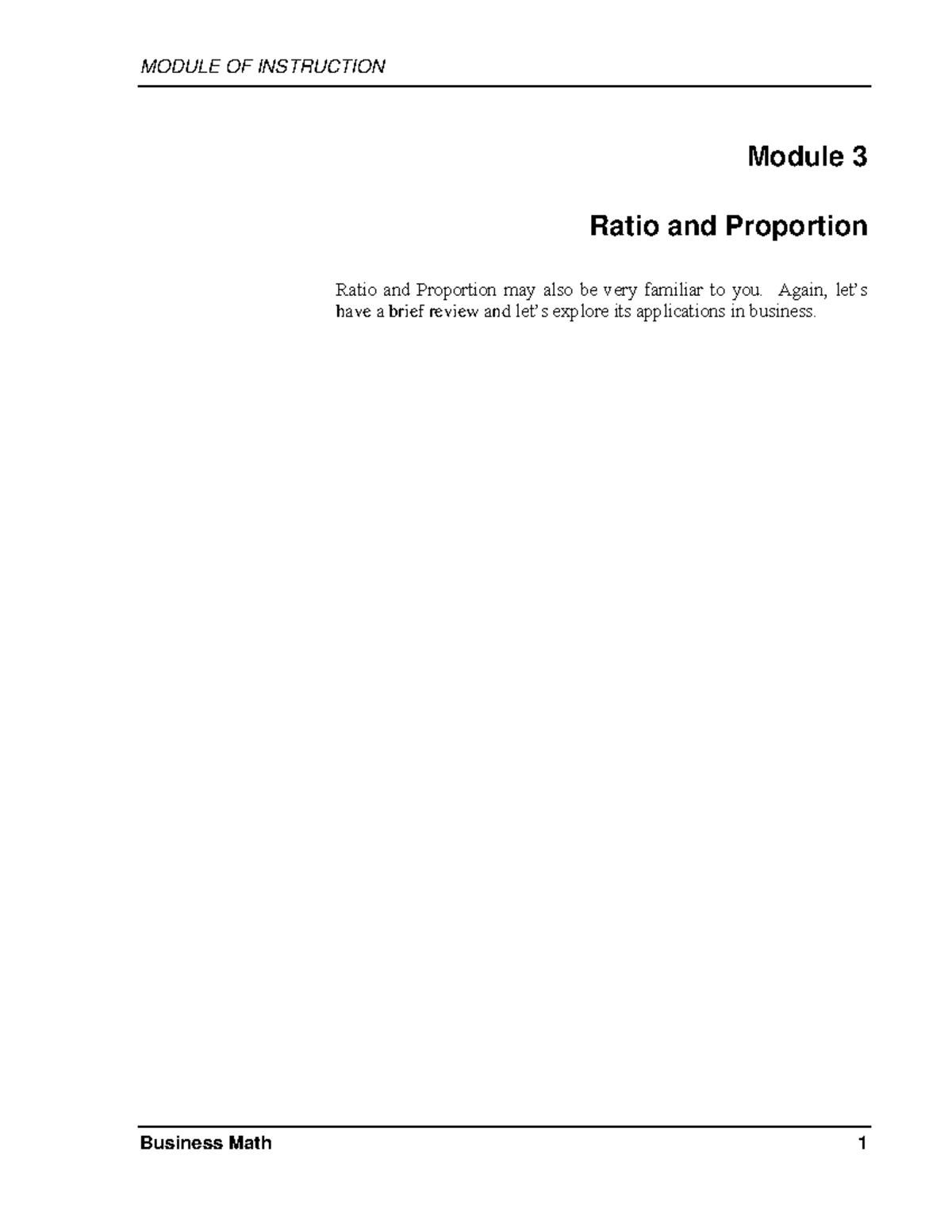 Week 006-007 Module Ratio and Proportion (Part 1 - 2) - MODULE OF ...