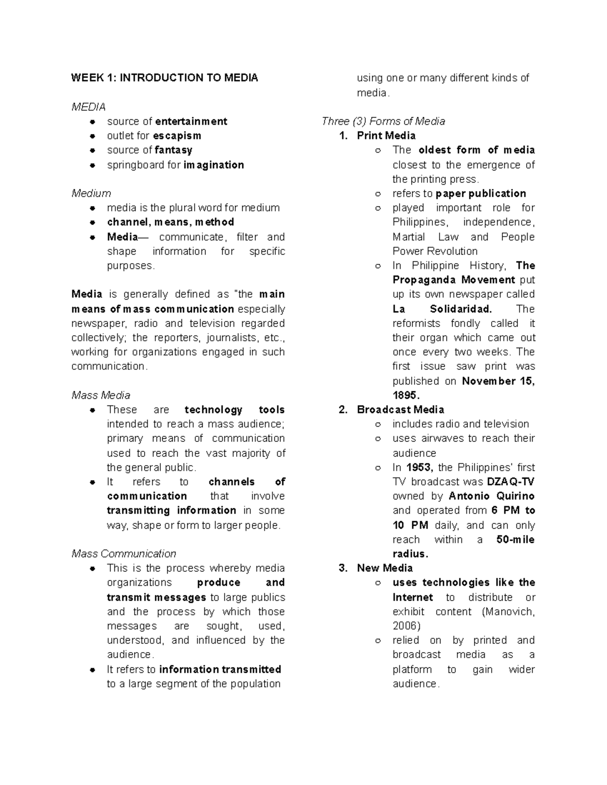 [MIL] WEEK 1 Introduction TO Media - WEEK 1: INTRODUCTION TO MEDIA ...