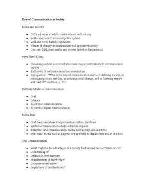 Introduction to Communication and Society - Communication & Society ...