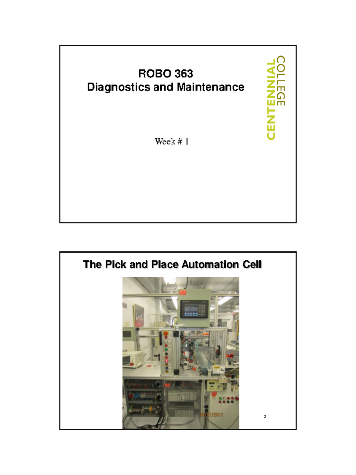 ROBO 363 Week 1 - Pdf - ROBO 363 Diagnostics and Maintenance Week # 1 ####### 2 The Pick and ...