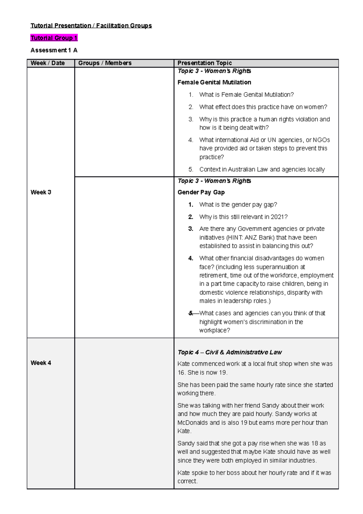 Tutorial Presentation Groups - Tutorial Presentation / Facilitation ...