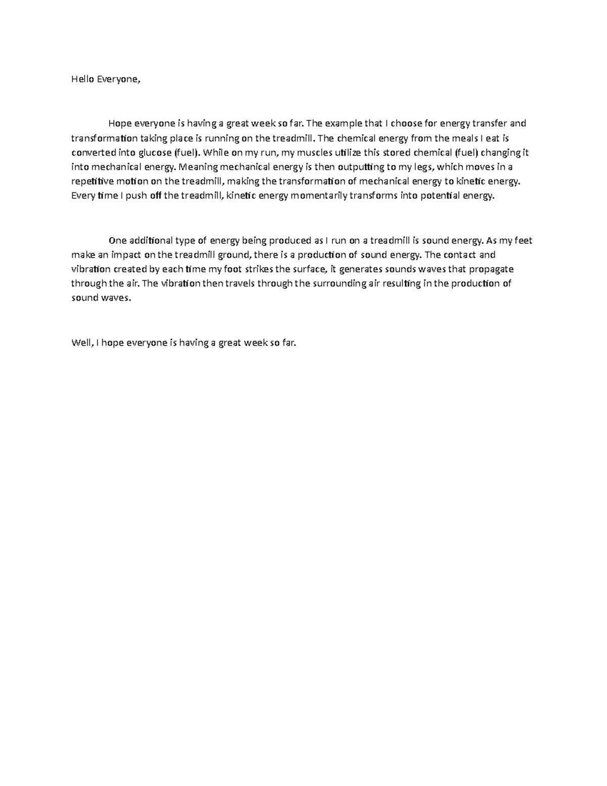 PHY-150 - Assignment - Hello Everyone, Hope everyone is having a great ...