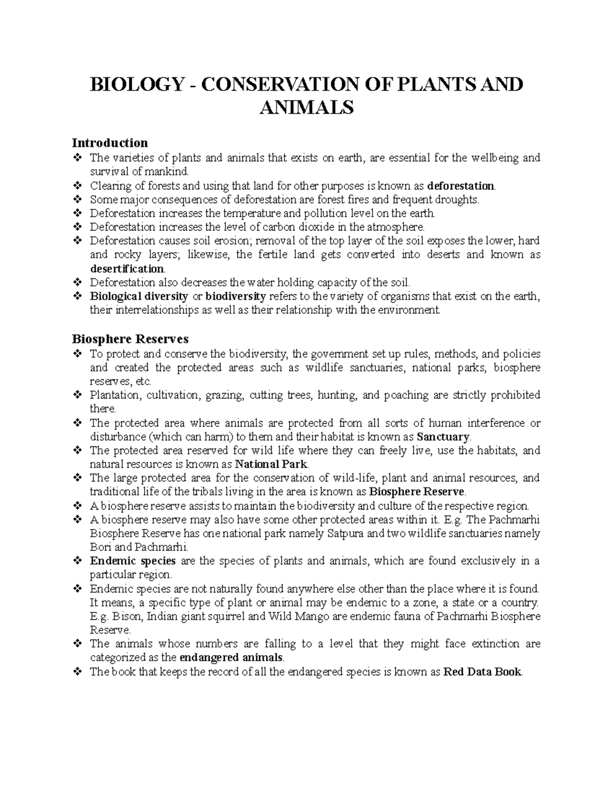 Conservation OF Plants AND Animals - BIOLOGY - CONSERVATION OF PLANTS ...