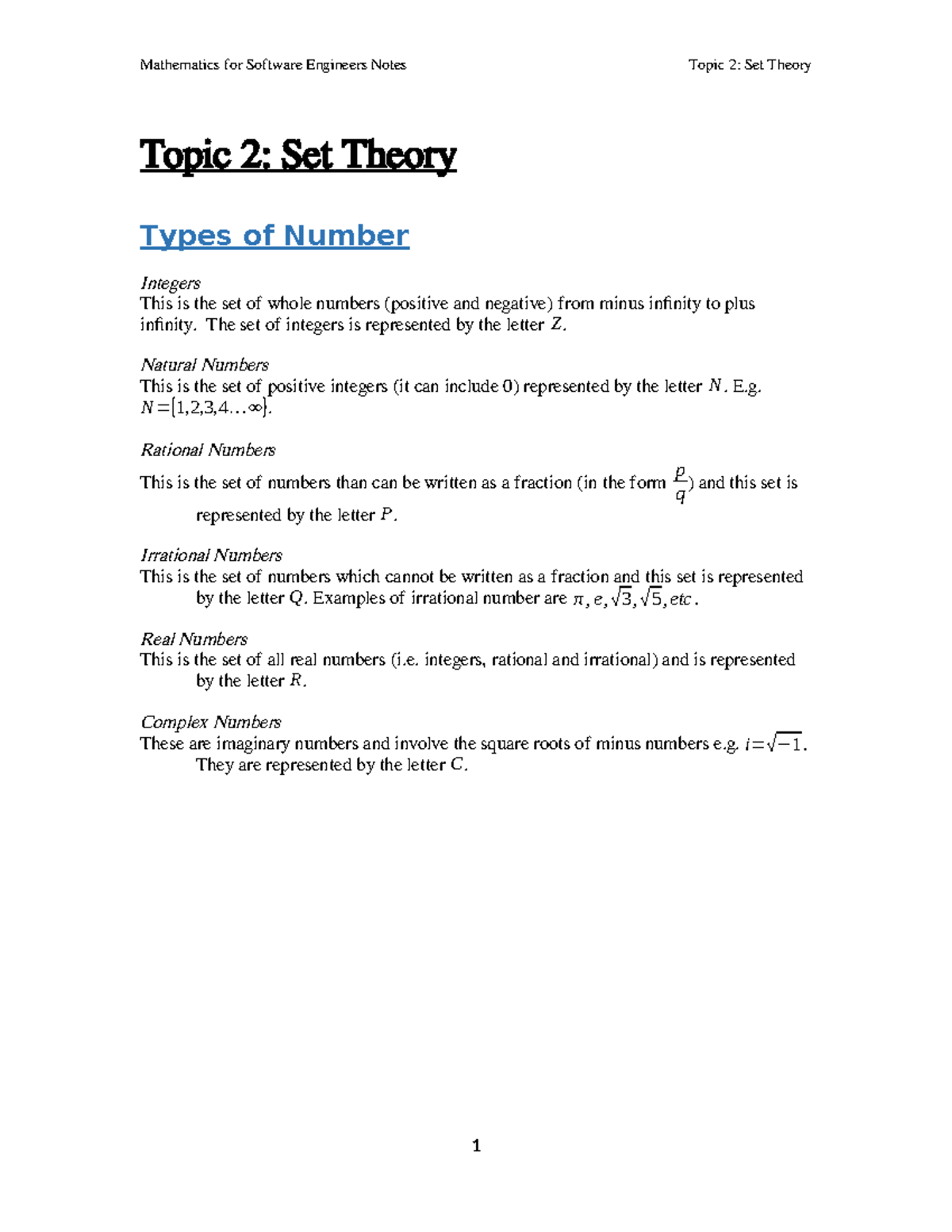 Set Theory - A Discrete Mathematics Unit for students of Computing ...