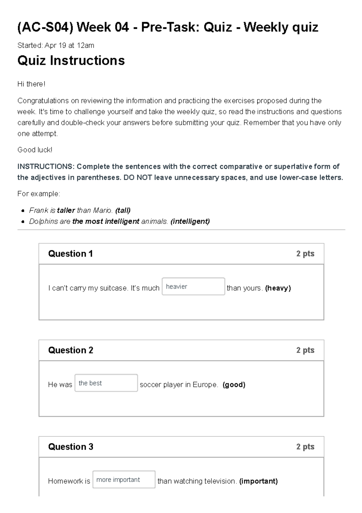 Quiz week 4 - Examen de la semana IV. Ingles IV - (AC-S04) Week 04 ...