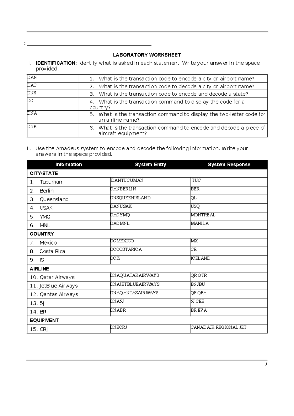 Amadeus 04 Laboratory Worksheet 1(5) (2) - : LABORATORY WORKSHEET I ...