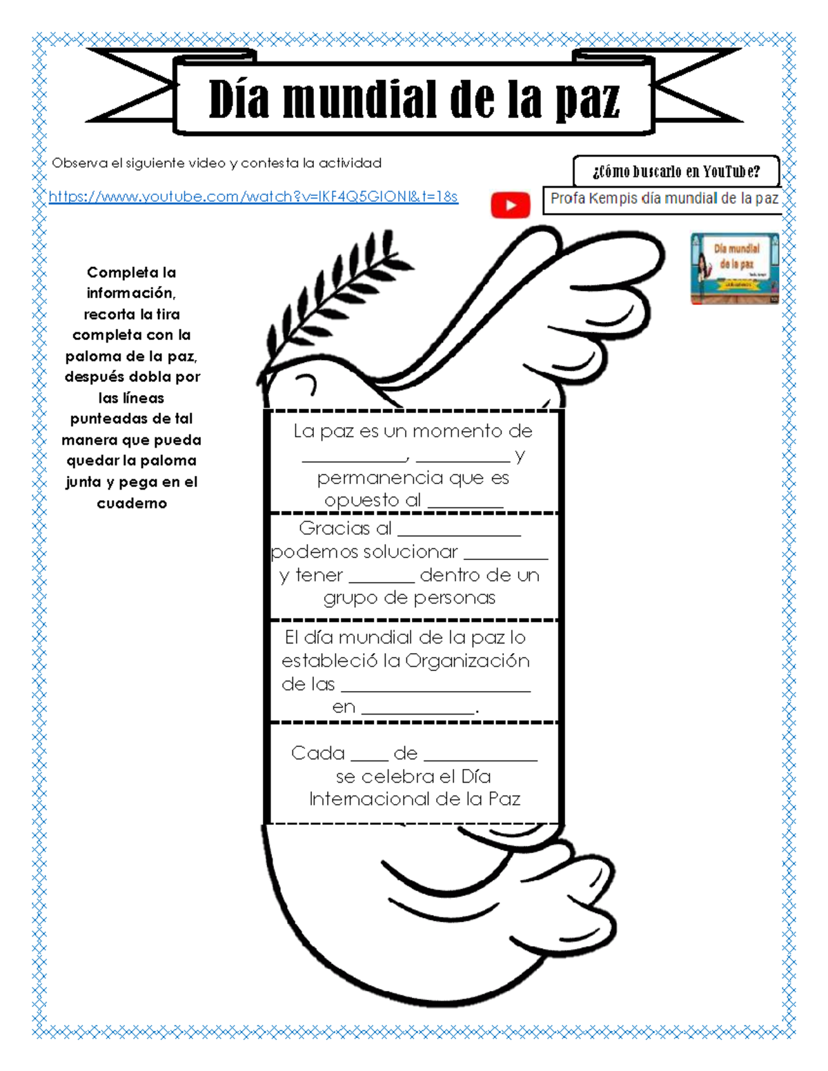Actividades Día mundial de la paz Profa Kempis - Observa el siguiente ...