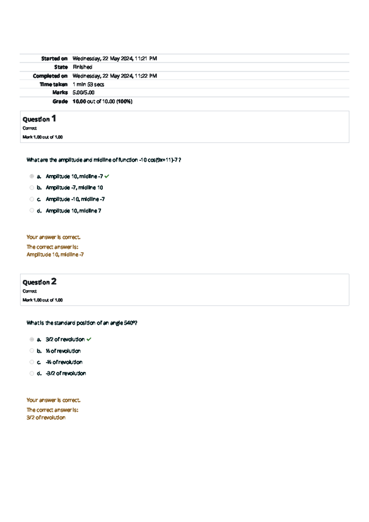 Self Quiz Unit 6 Attempt Review Started On Wednesday 22 May 2024 11 21 Pm State Finished