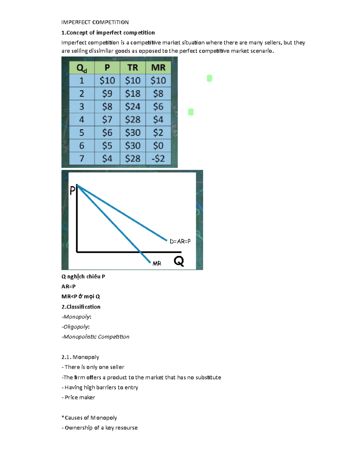 Imperfect Competition - IMPERFECT COMPETITION 1 of imperfect ...