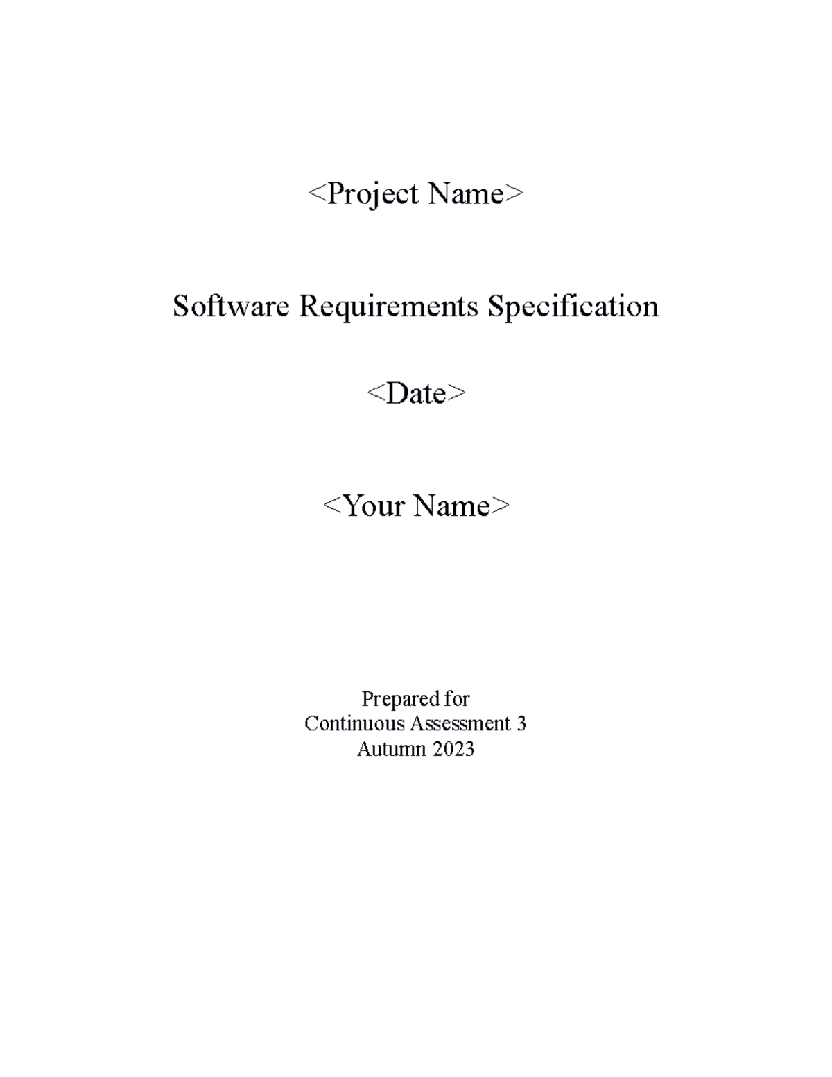 SRS format - Software Requirements Specification Prepared for - Studocu