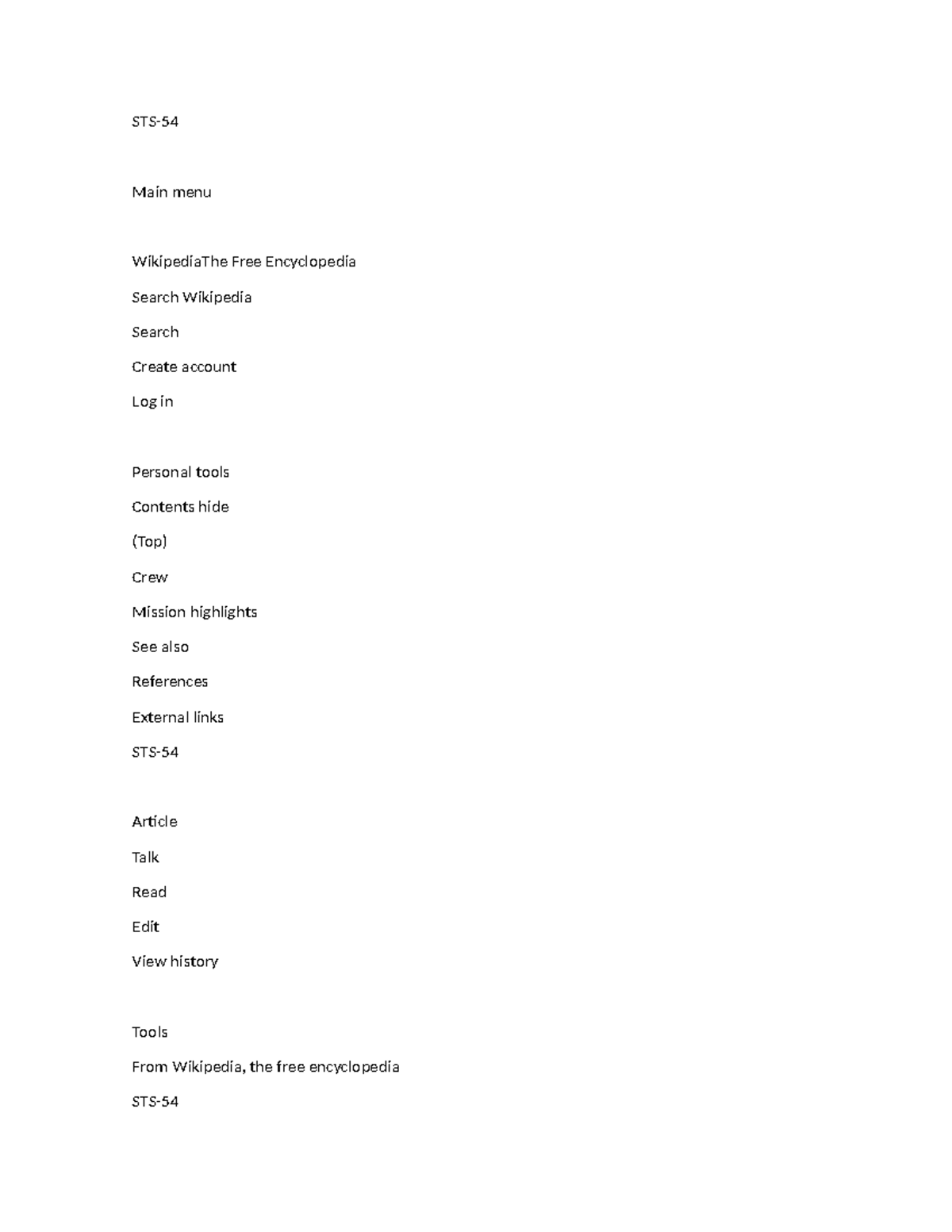 STS - STS Behavior - STS- Main menu WikipediaThe Free Encyclopedia ...