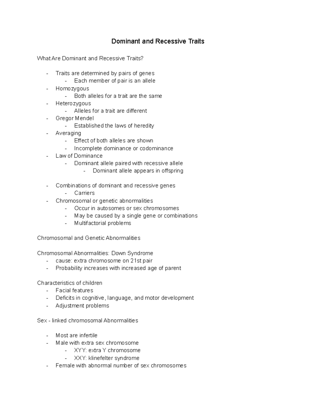 Developmental psych - Dominant and Recessive Traits What Are Dominant ...