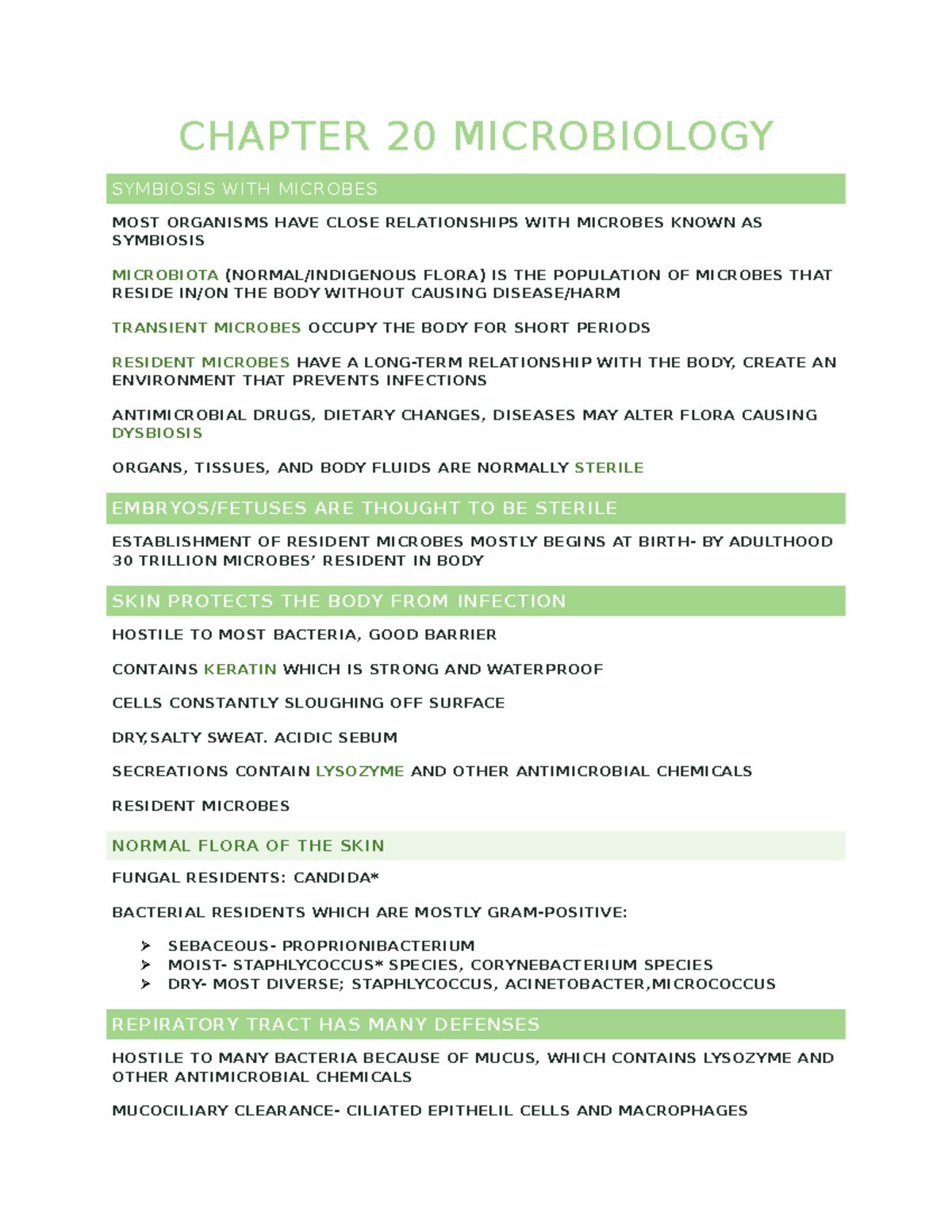 Chapter 20 Microbiology 11-1 - CHAPTER 20 MICROBIOLOGY SYMBIOSIS WITH ...