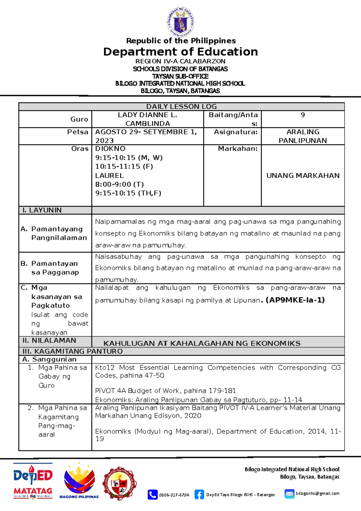 Ekonomiks - Grade 9 Araling Panlipunan Lesson - Department of Education ...