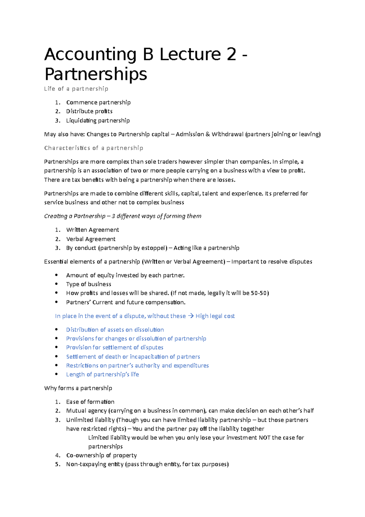Accounting B Lecture 2: Partnership - Accounting B Lecture 2 ...