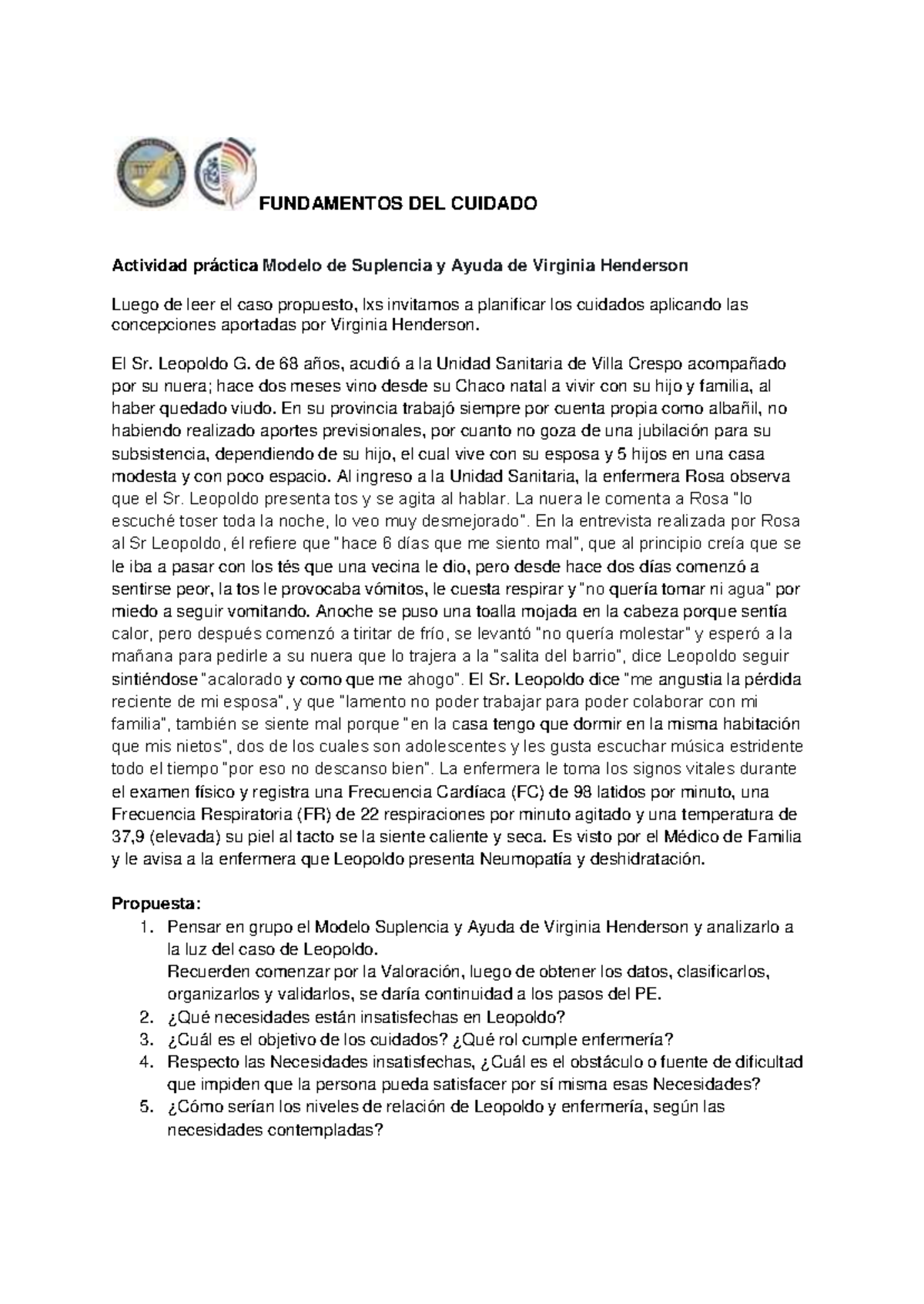 Modelo de Suplencia y Ayuda de Virginia Henderson - El Sr. Leopoldo G ...