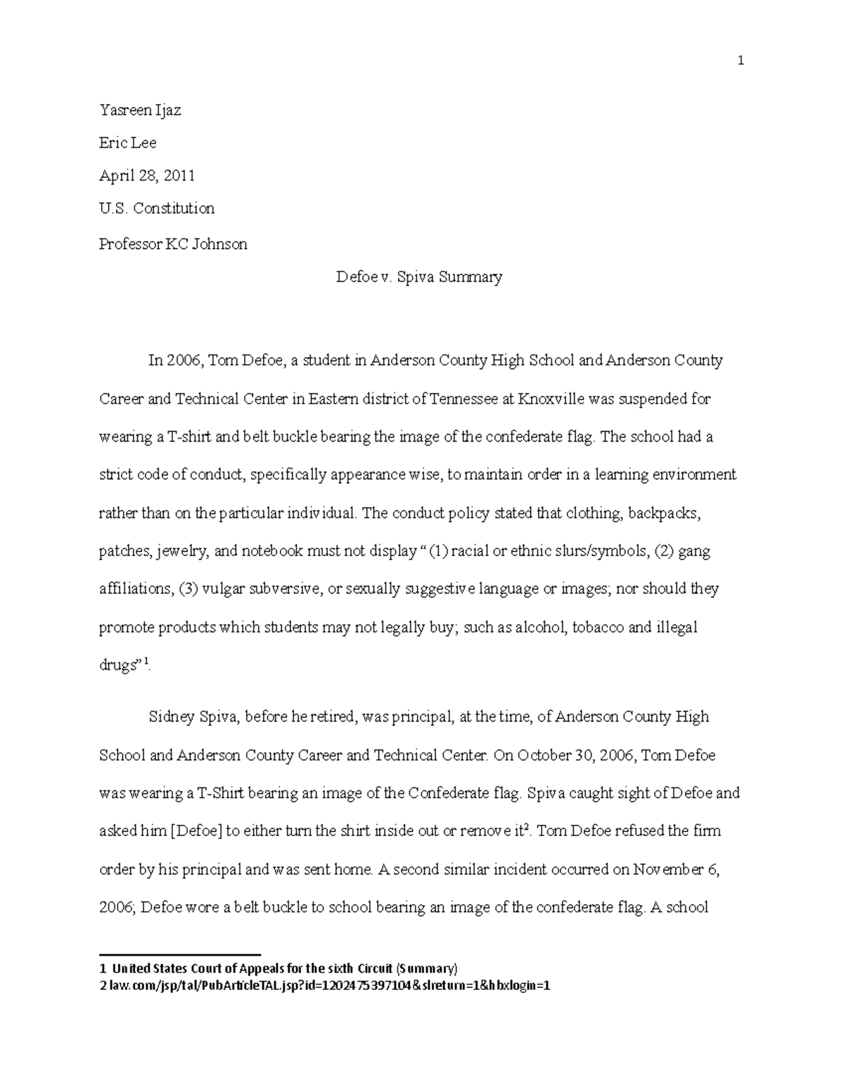 Case Analysis Students Expression Conf Flag - 1 Yasreen Ijaz Eric Lee ...