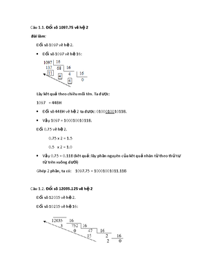 Bt ktmt 2 - bt ktmt - hđh - Câu 1. Cho s ơ đồồ m ạch Flip-Flop sau, ch ứng minh rằồng khi Cp = 0 ...