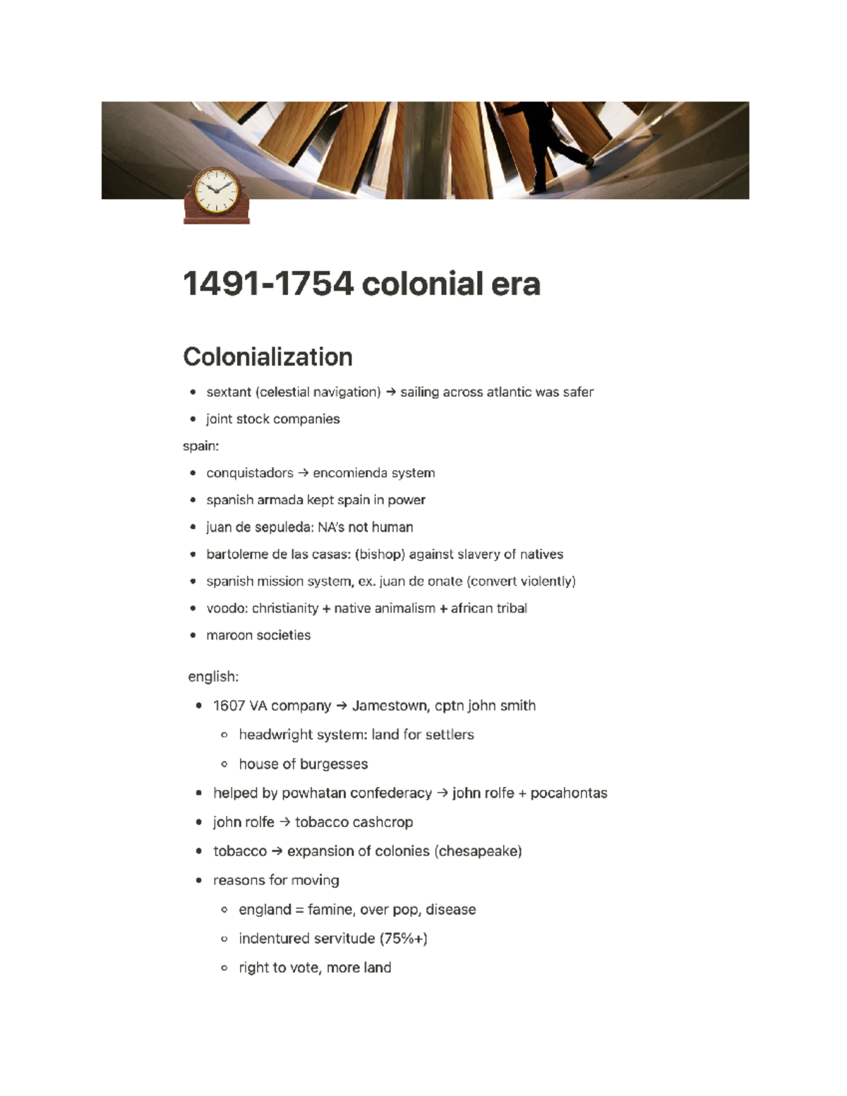 1491-1754 Colonial Era - Studocu