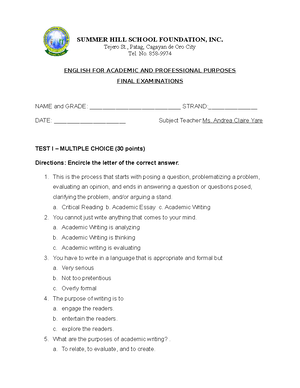 T L E Major With Answers - PRACTICE TEST FOR LET 2023 - Field of ...