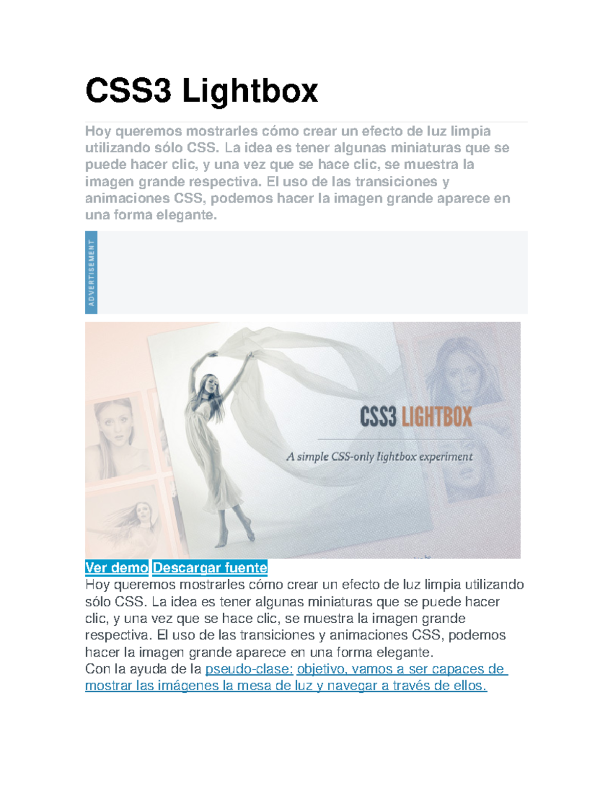 CSS3 Lightbox - CSS3 Light box Hoy queremos mostrarles cómo crear un efecto de luz limpia ...