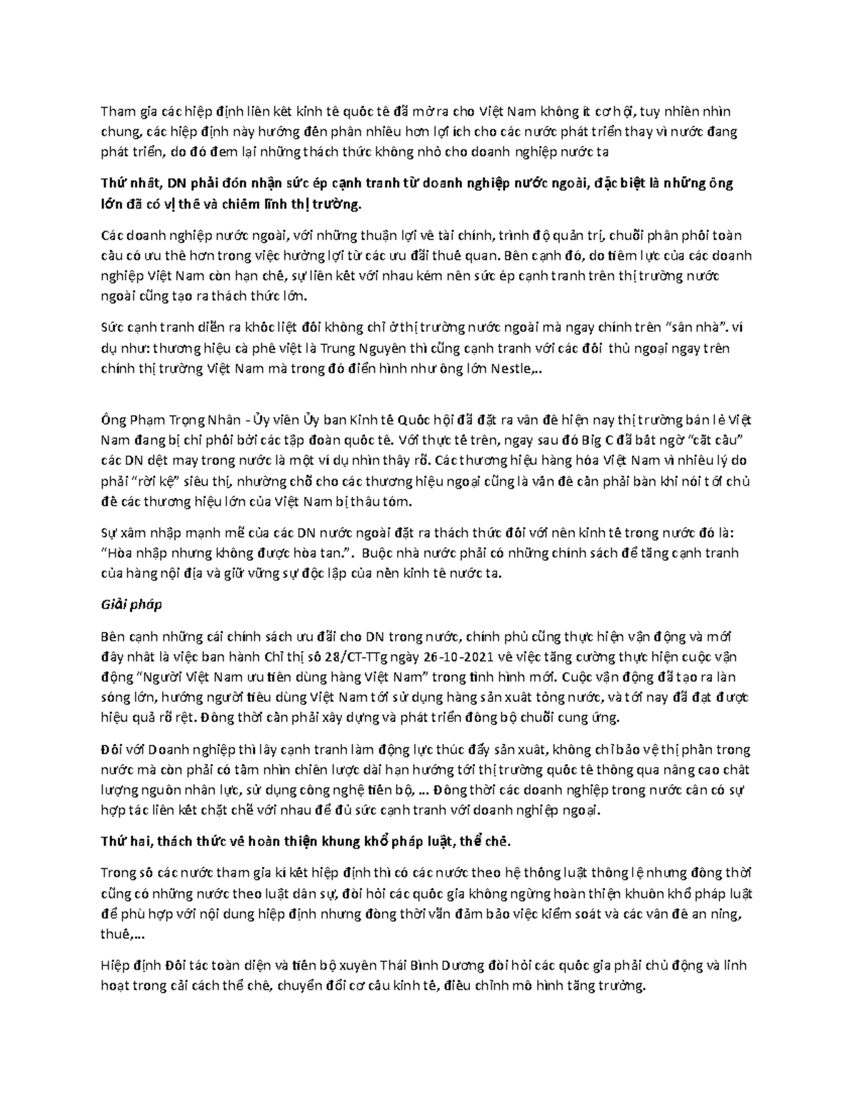 Kinh doanh quốc tế - Tham gia các hi p đ nh liên kêết kinh têế quốếc têế đã mệ ị ở ra cho Vi t ...