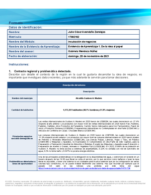 EA3. Elementos del plan de negocios exam1 (incubacion de negocios ...