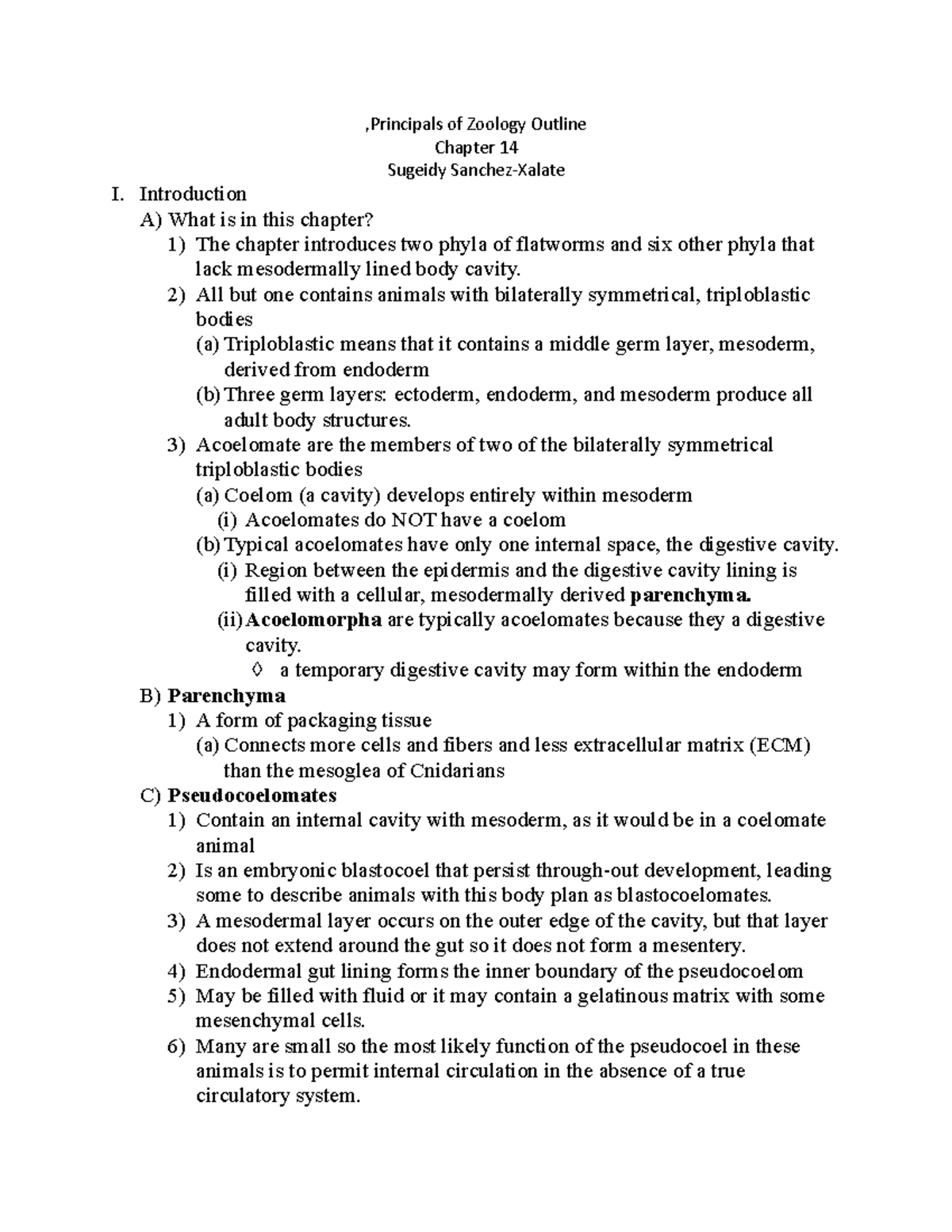 Principals of Zoology Outline chapter 14 - ,Principals of Zoology ...