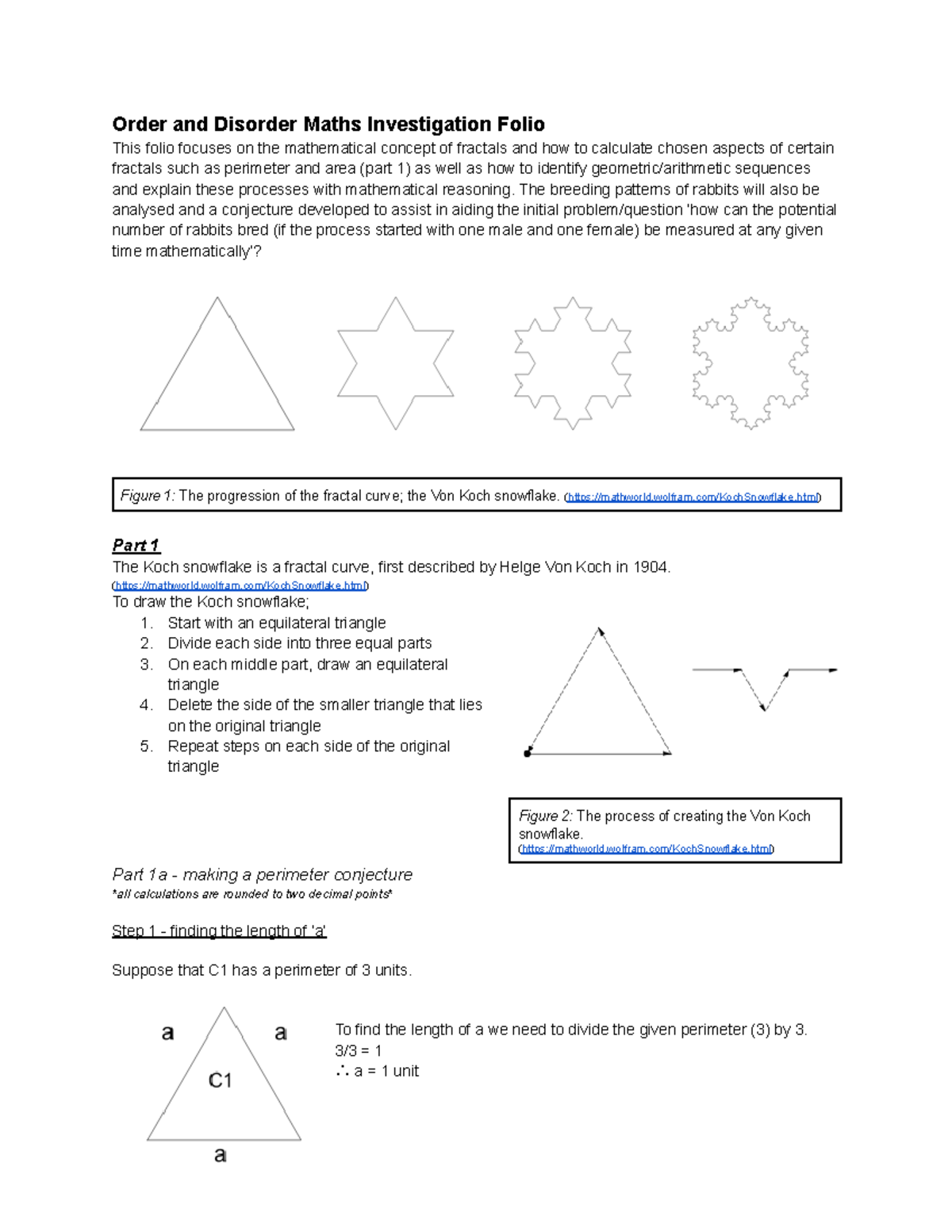 Math Investigation Folio - Order and Disorder Maths Investigation Folio ...