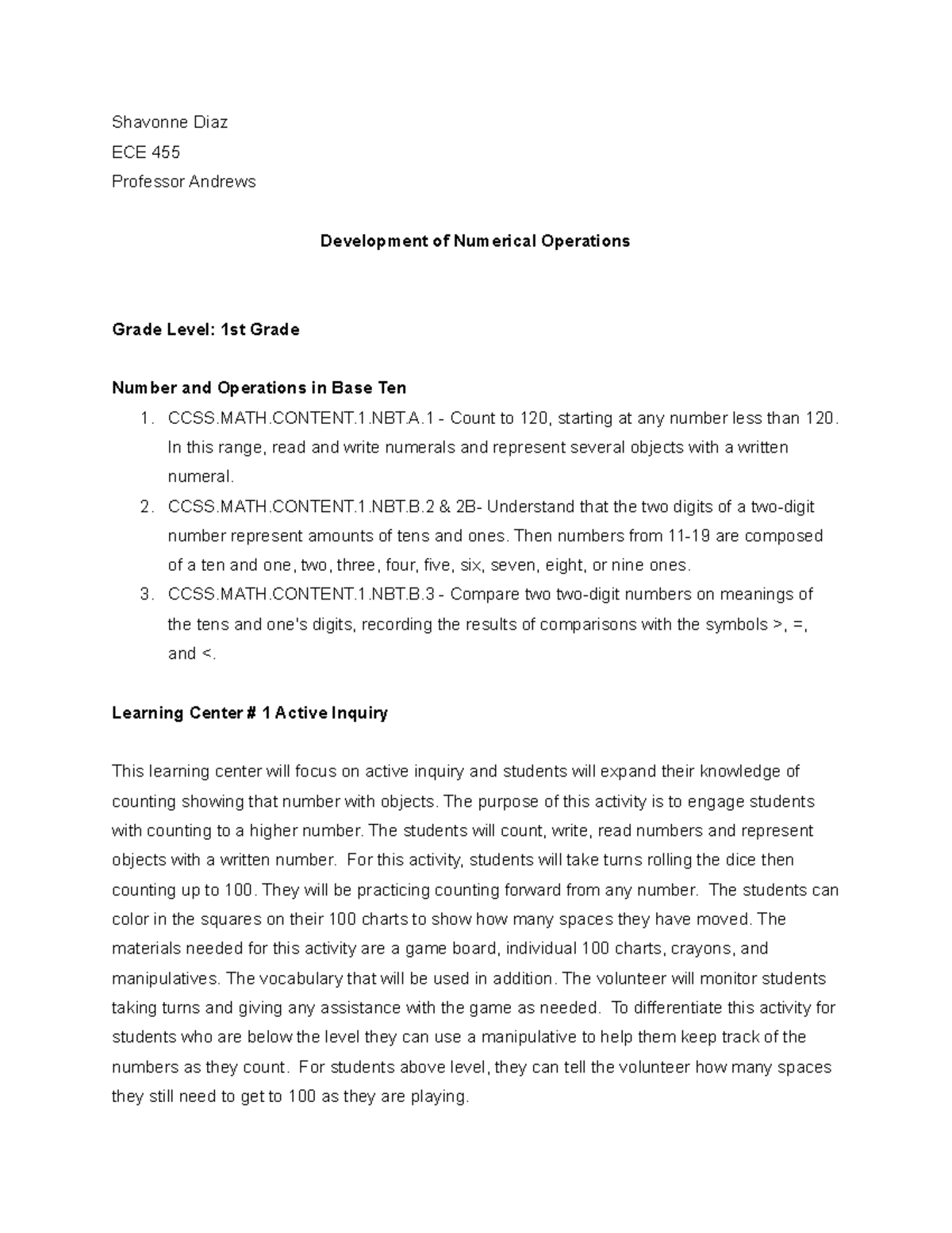 ECE 455Development of Numerical Operations - Shavonne Diaz ECE 455 ...
