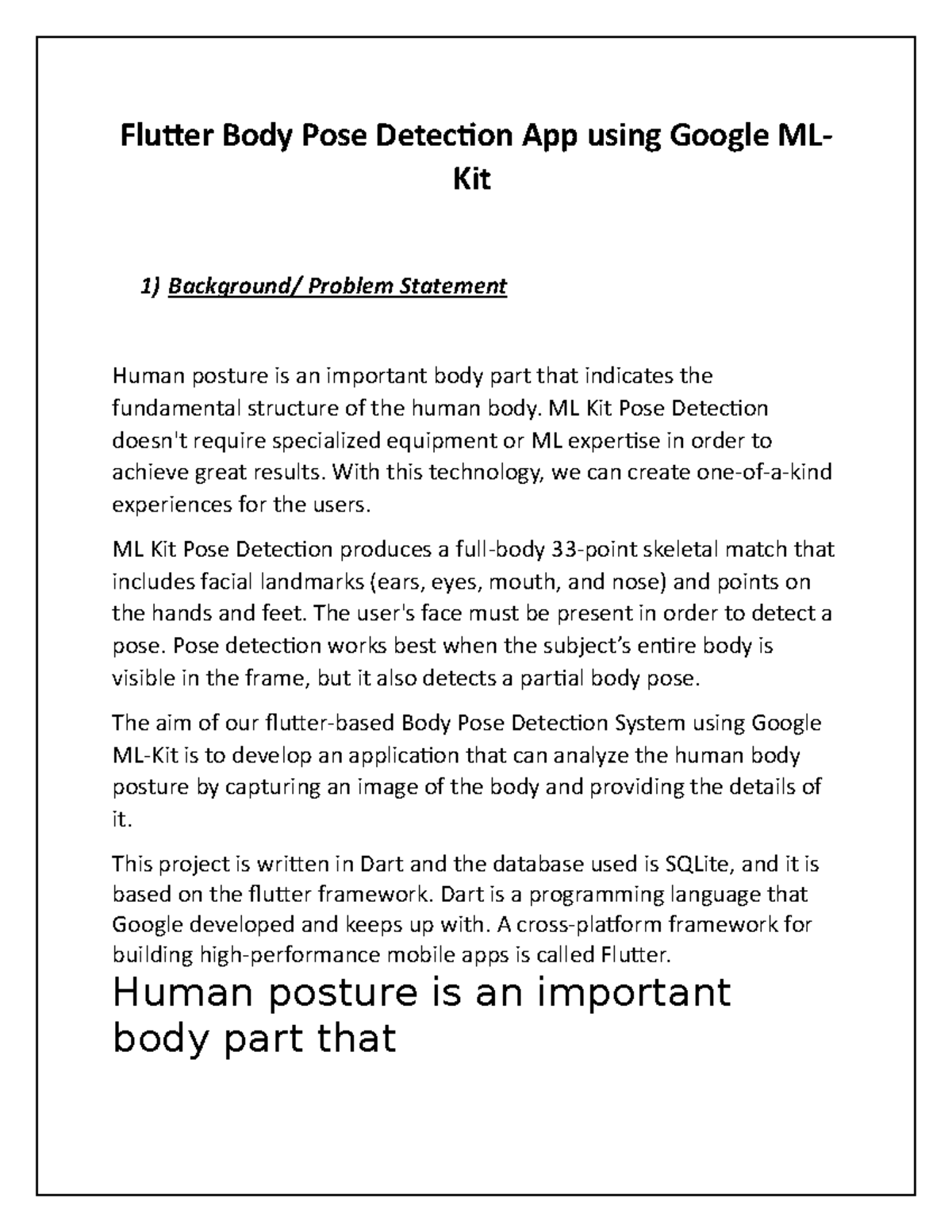 A217 - yes - Flutter Body Pose Detection App using Google ML- Kit ...