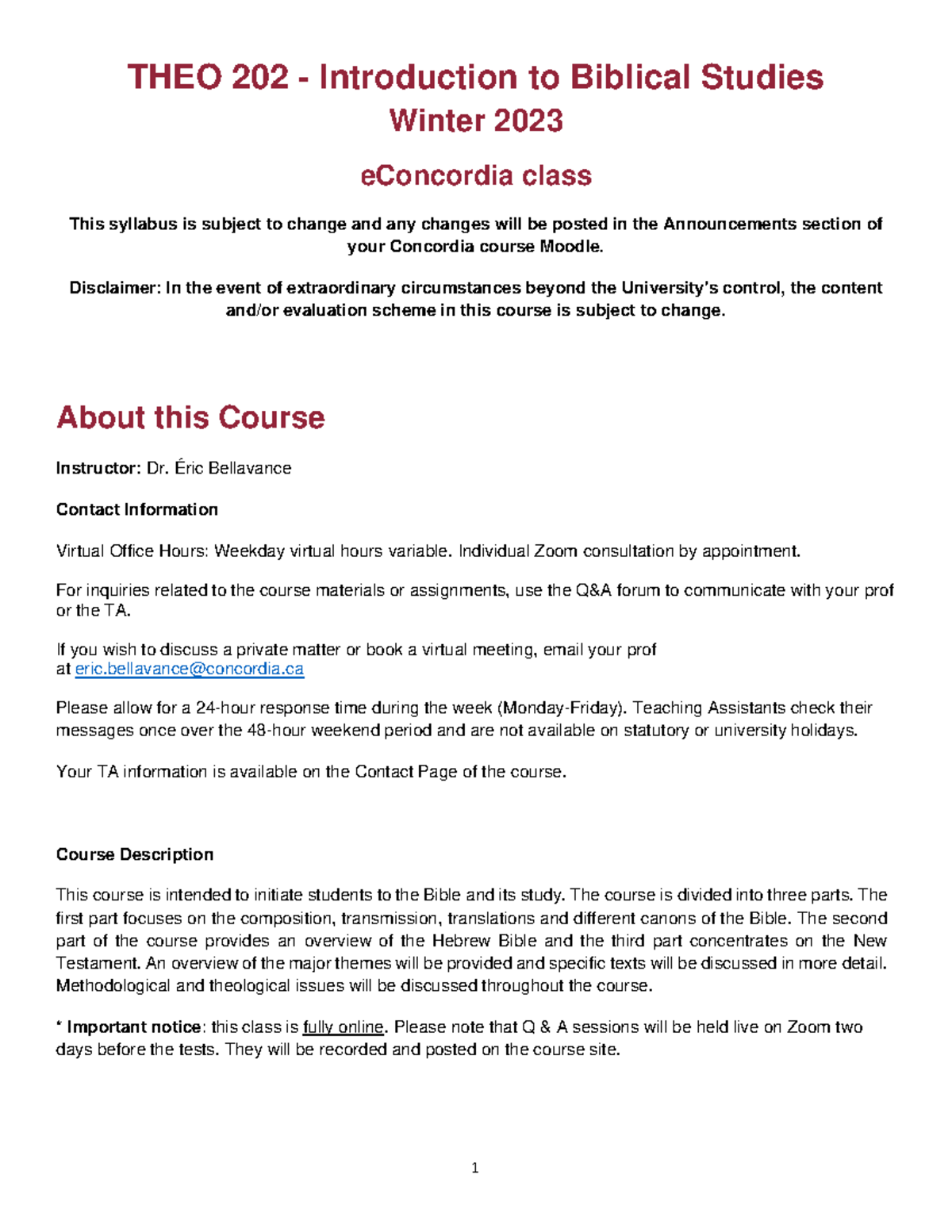 THEO 202 EC - Course Outline (Winter 2023) (14) - THEO 202 ...