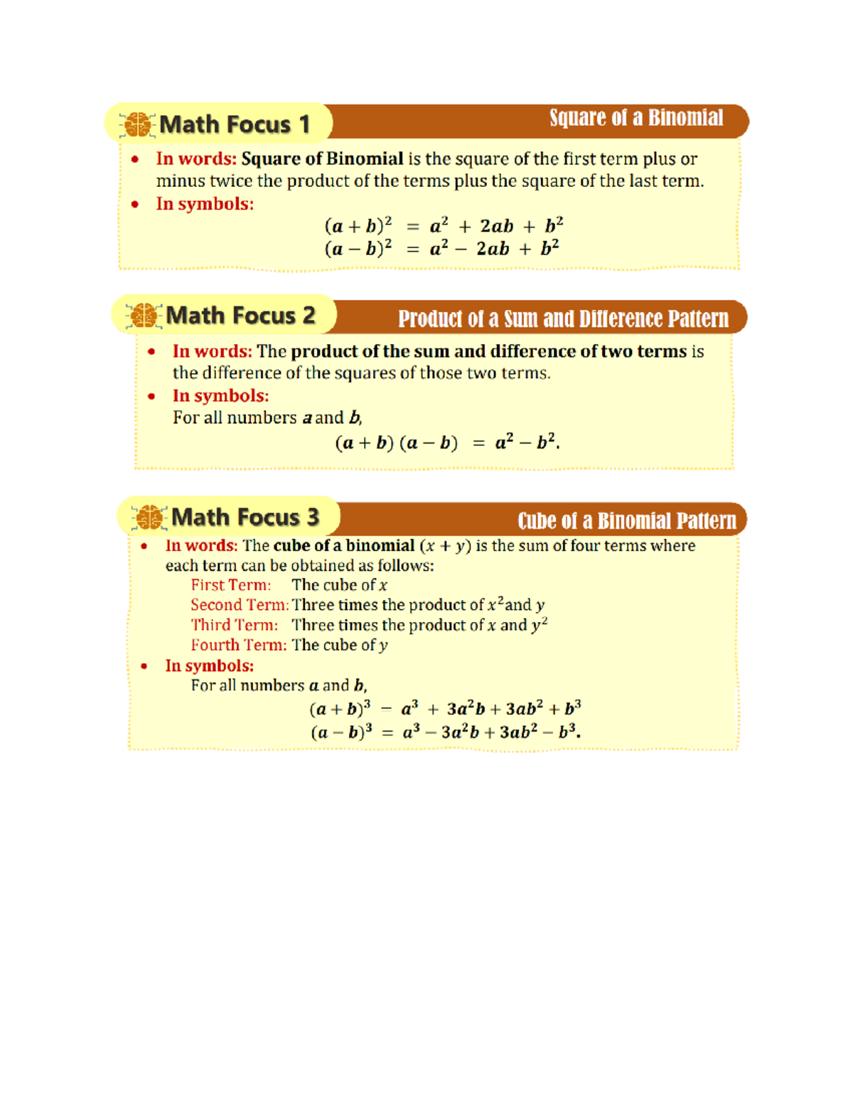 Formula Module 14 - Algebra - Studocu