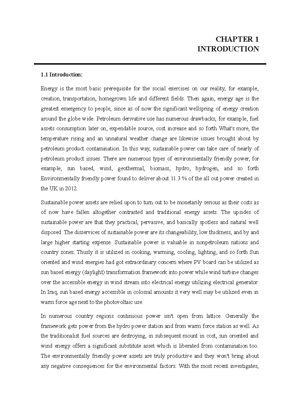 Microgrid System With Grid Connection Thesis Chapter 1 Introduction 1 Introduction Energy Is