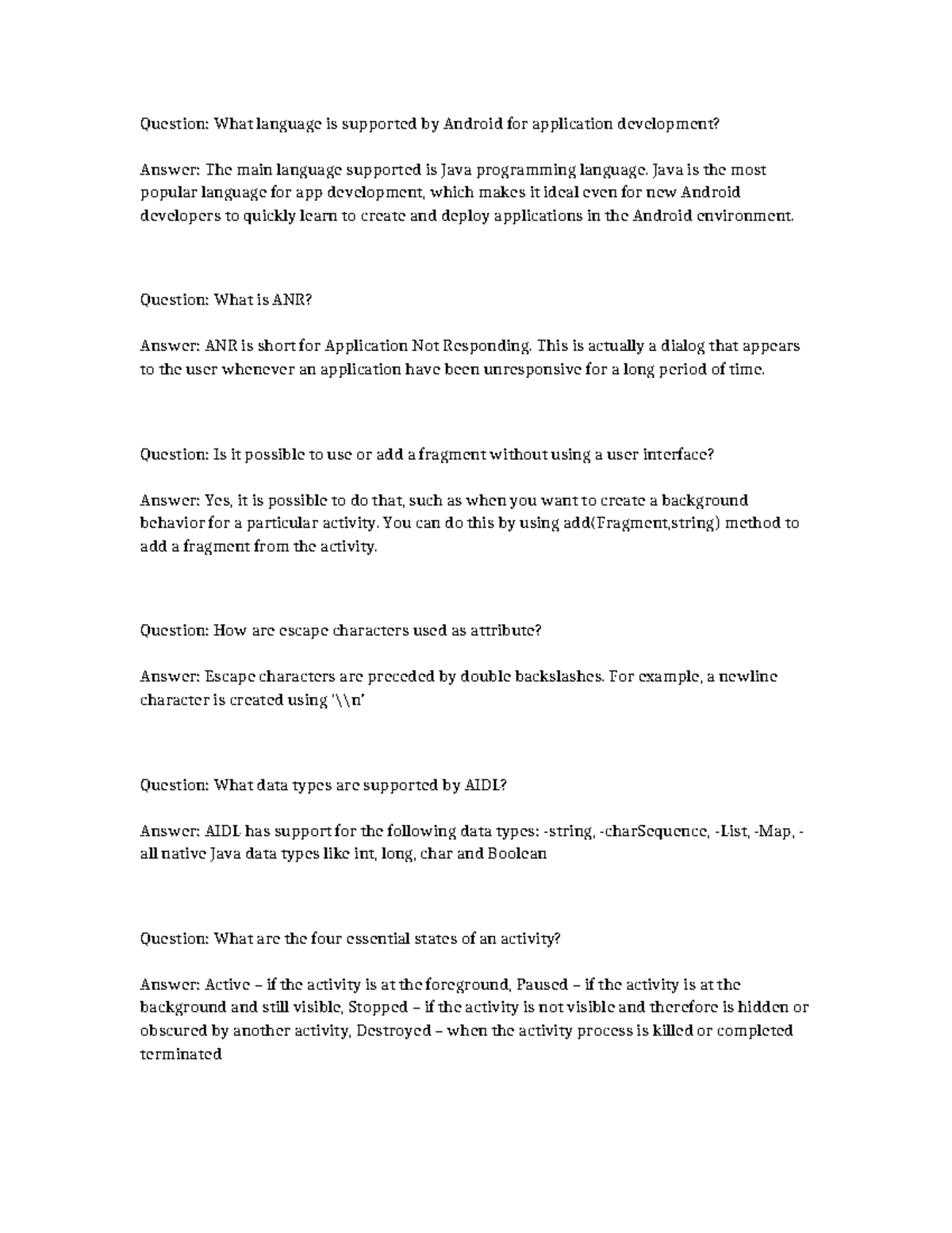 Zizzled malarious tosher - Question: What language is supported by Android for application - Studocu