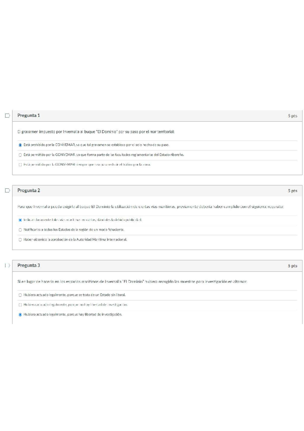 Tp 2 Seguridad Internacional. Aprobado con 9. - Pregunta 1 5 pts El gravamen impuesto por ...