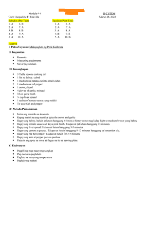 M8 pagbasa - Personal answers/notes to secondary modules. - Filipino I ...