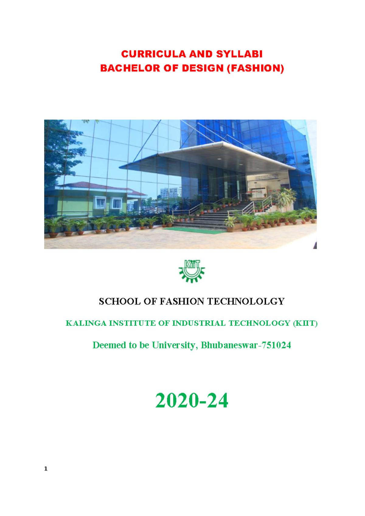 Fashion Design Syllabus 2020 24 - CURRICULA AND SYLLABI BACHELOR OF ...