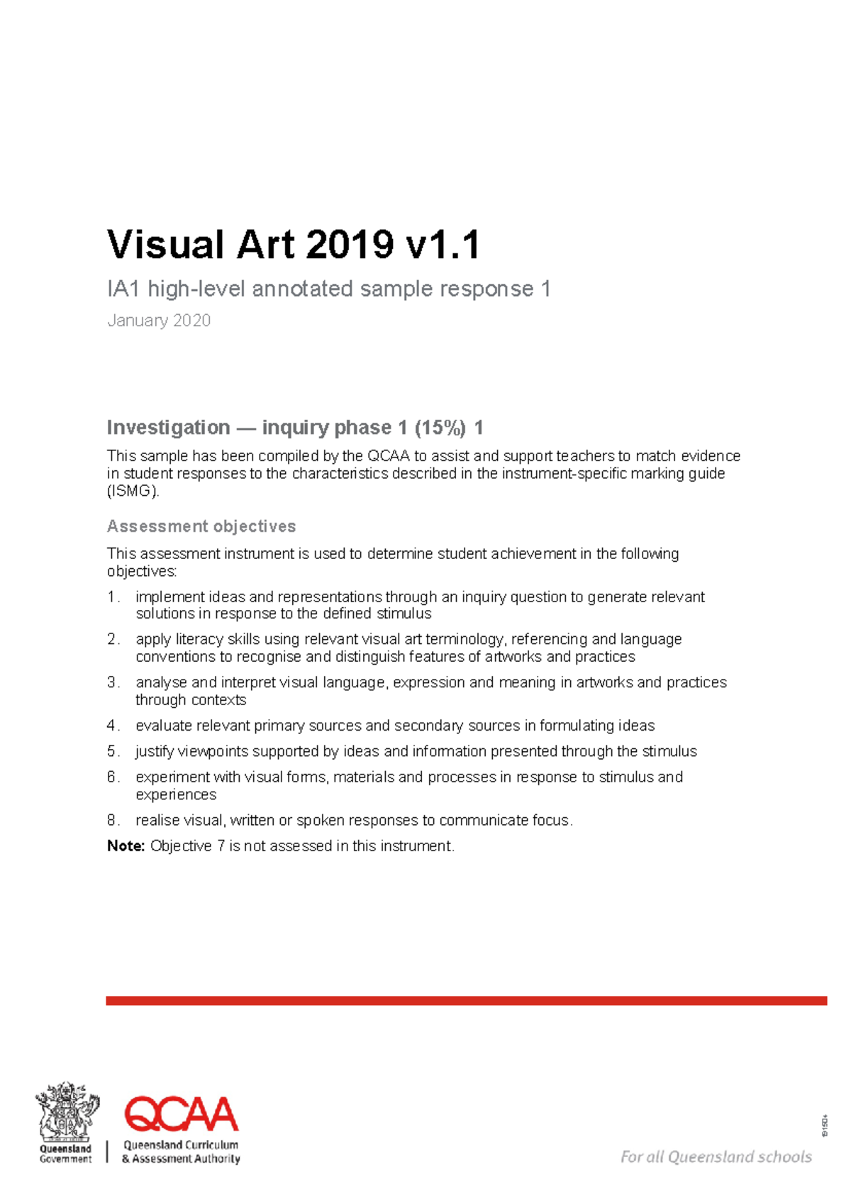 High Level Example snr vis art 19 ia1 asr high 1 - 191504 Visual Art ...