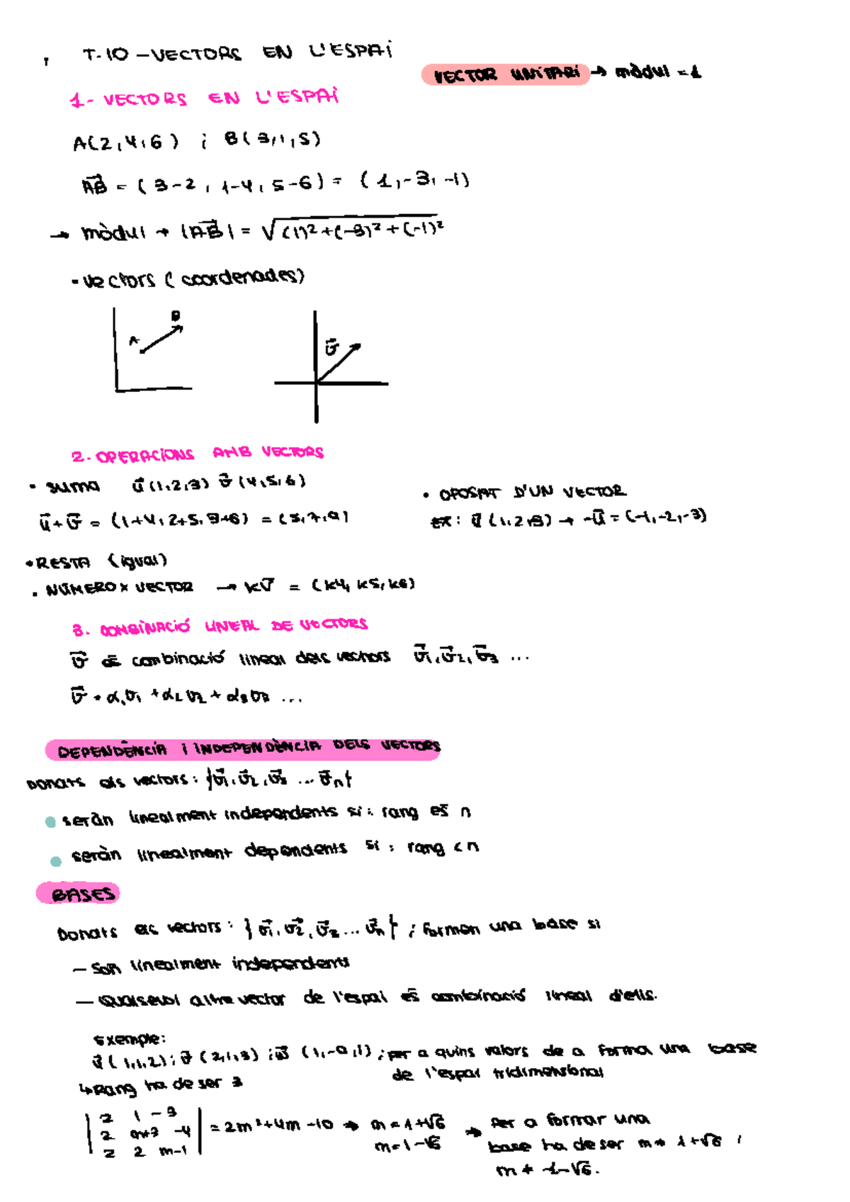 T.1 geometria - ' T. 10-VECTORS EN L'ESPAI VECTOR UNITARI - modul = 1 1 ...